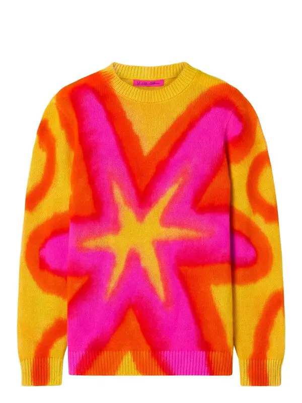THE ELDER STATESMAN Tie-dyed Cashmere Sweater - Yellow