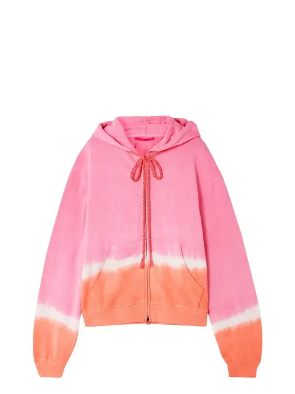 THE ELDER STATESMAN Tie-dyed Cotton And Cashmere-blend Jersey Hoodie - Pink