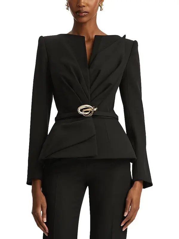 Oscar De La Renta Belted Jacket - Black