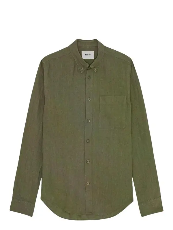 Nn07 Linen Shirt - Green