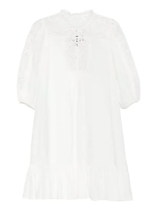 NISSA Lace-embellished Dress - White