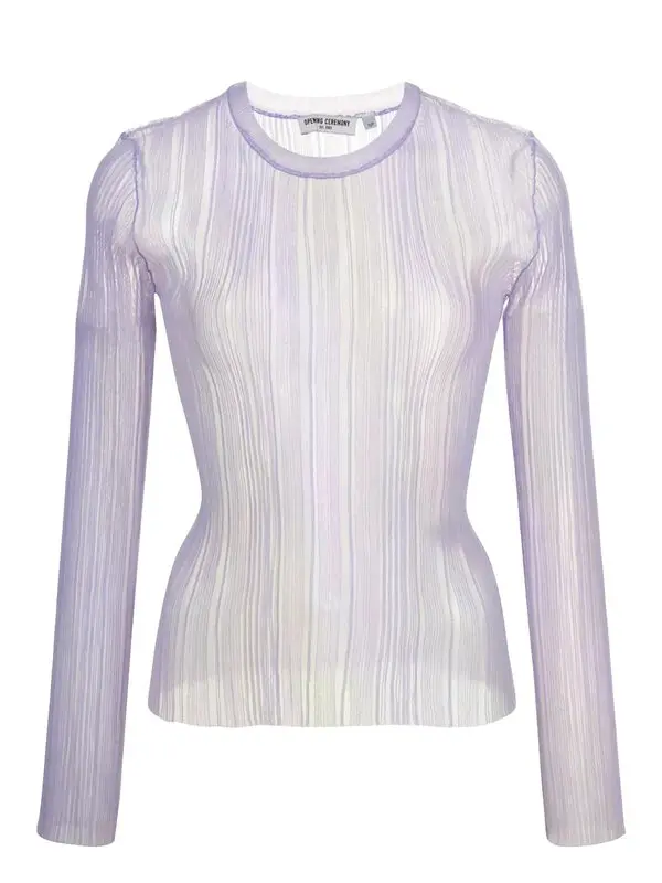 Opening Ceremony Sheer Ribbed Top - Purple