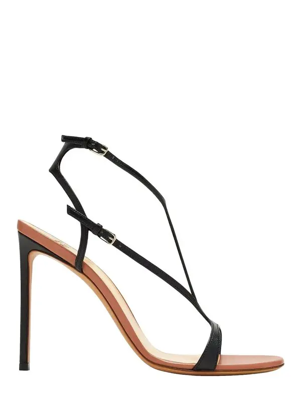 FRANCESCO RUSSO 105mm Strappy High-heeled Sandals - Black