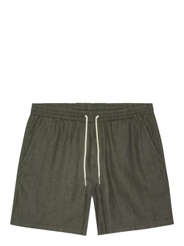 Nn07 Drawstring Linen Shorts - Green