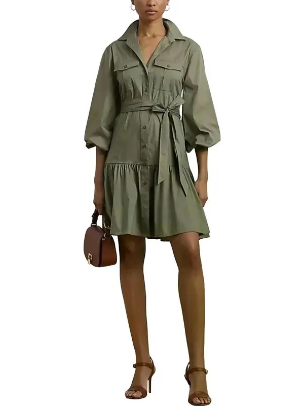 Ralph Lauren Belted Shirt Dress - Green