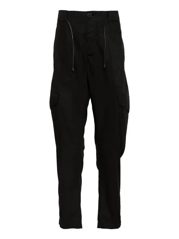 Transit Drawstring Tapered Trousers - Black