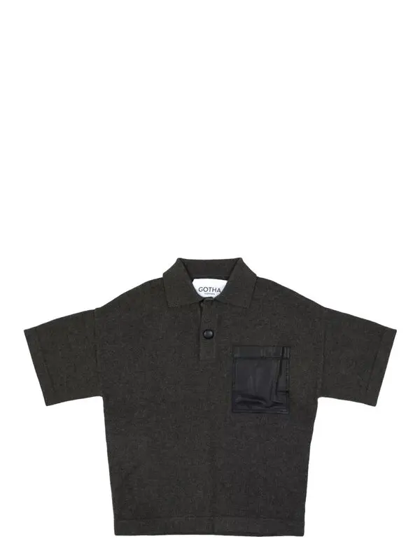 GOTHA Mélange-effect Polo Shirt - Black