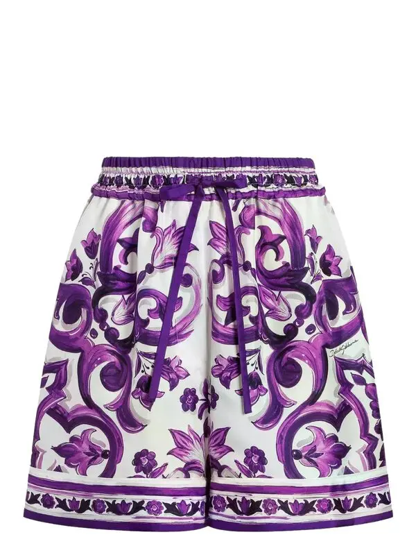 Dolce & Gabbana Majolica-print Shorts - White