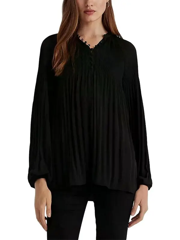 Ralph Lauren Pleated Blouse - Black