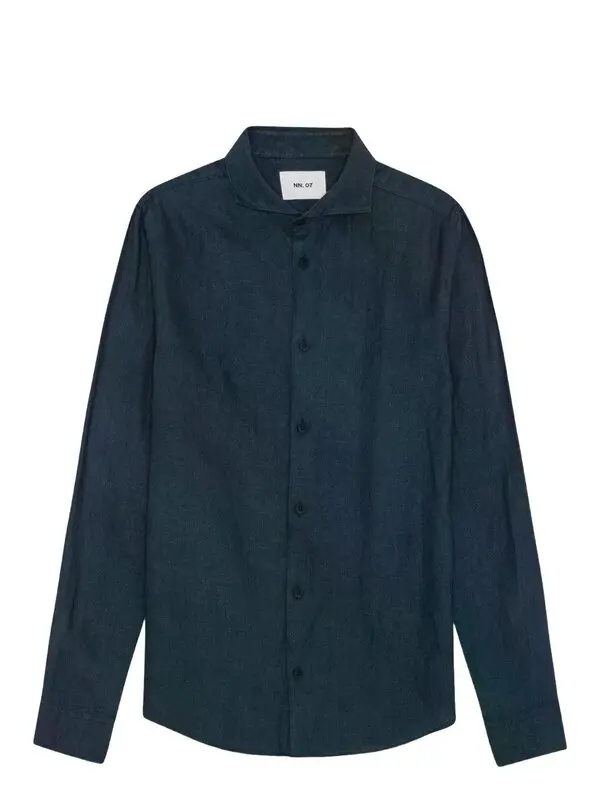 Nn07 Linen Shirt - Blue