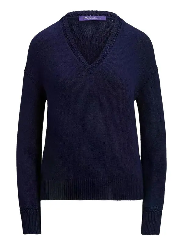 Ralph Lauren V-neck Knitted Sweater - Blue