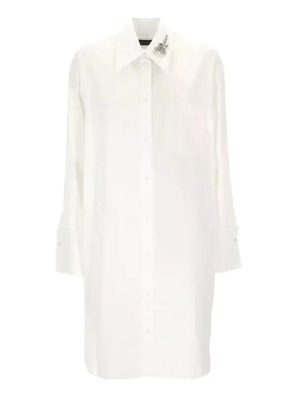 Simone Rocha Crystal-embellished Long Shirt - White