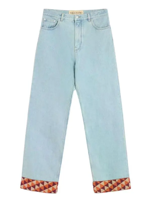 Valentino Garavani Light Wash Cotton Jeans - Blue