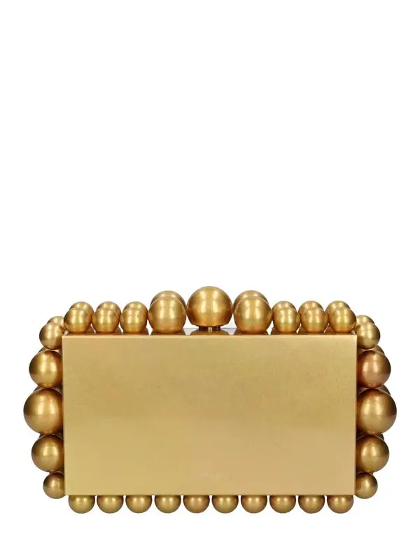 Cult Gaia Bead-embellished Clutch - Gold