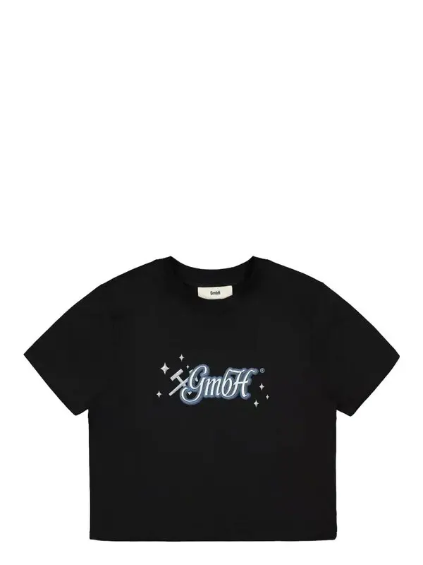 GMBH Logo-print Cropped T-shirt - Black