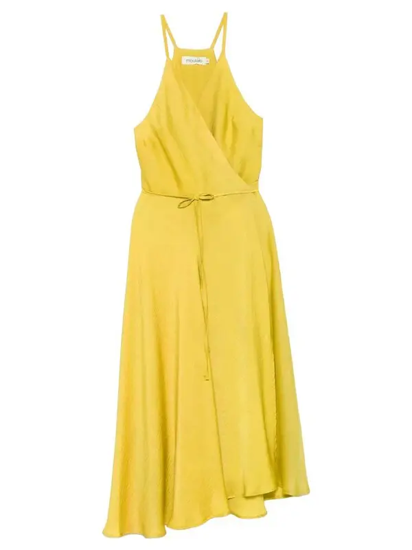 MOUTAKI Satin Midi Dress - Yellow