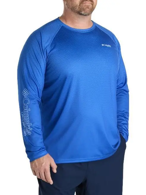 Columbia Big & Tall Pfg Super Terminal Tackle Fish Fade Long-sleeve T-shirt - Vivid Blue
