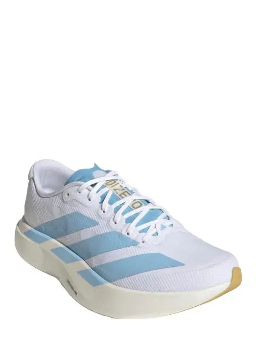 Adidas Adizero Evo Sl Running Shoe - White/clear Blue/matte Gold