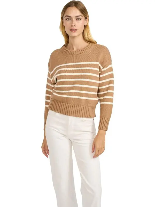 MAREA Lake Cotton Sweater - Camel/ivory