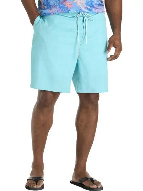 HARBOR BAY BY DXL Crosshatched Swim Trunks - Blue Bird Green