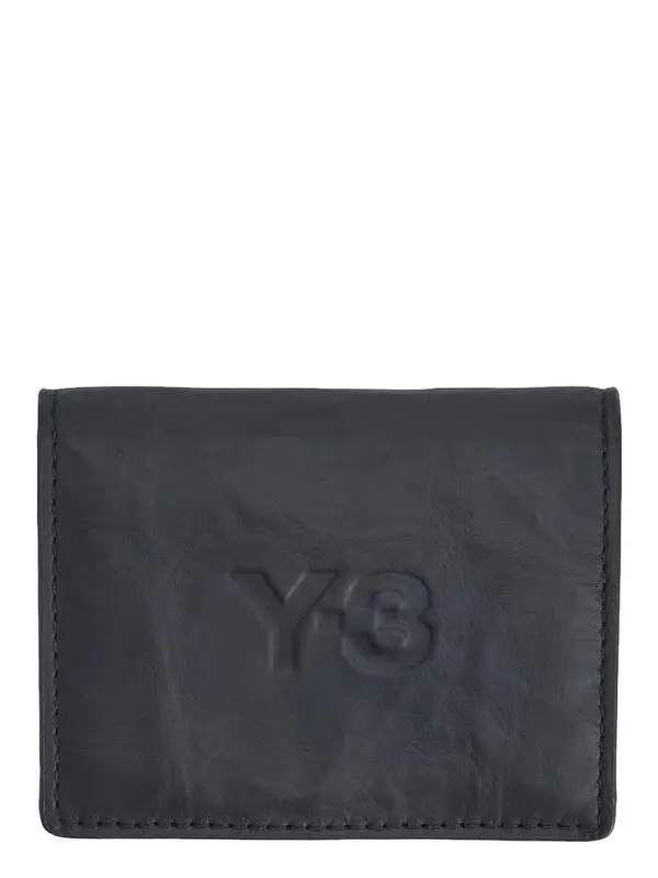 Adidas Y-3 Crinkle Leather Wallet - Black