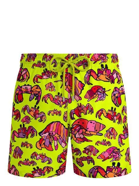 Vilebrequin Ultralight Swim Trunks With Hermit Crabs Print - Green