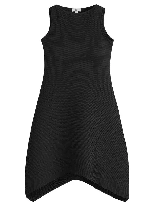 Cos Voluminous Pleated Midi Dress - Black