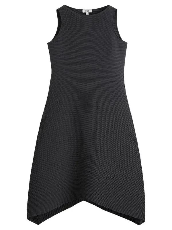 Cos Voluminous Pleated Midi Dress - Gray