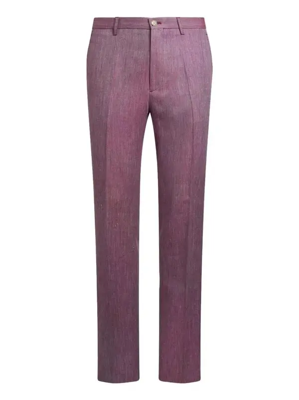 Etro Slub Linen Trousers - Pink