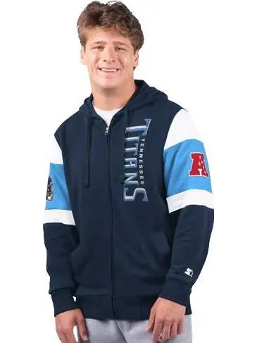 STARTER Tennessee Titans Extreme Full-zip Hoodie - Navy