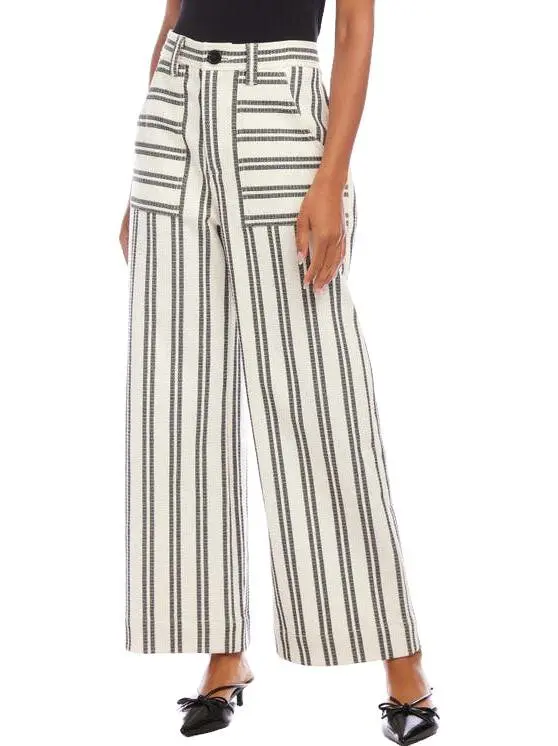 Fifteen Twenty Rylee Wide Leg Crop Pants - Stripe