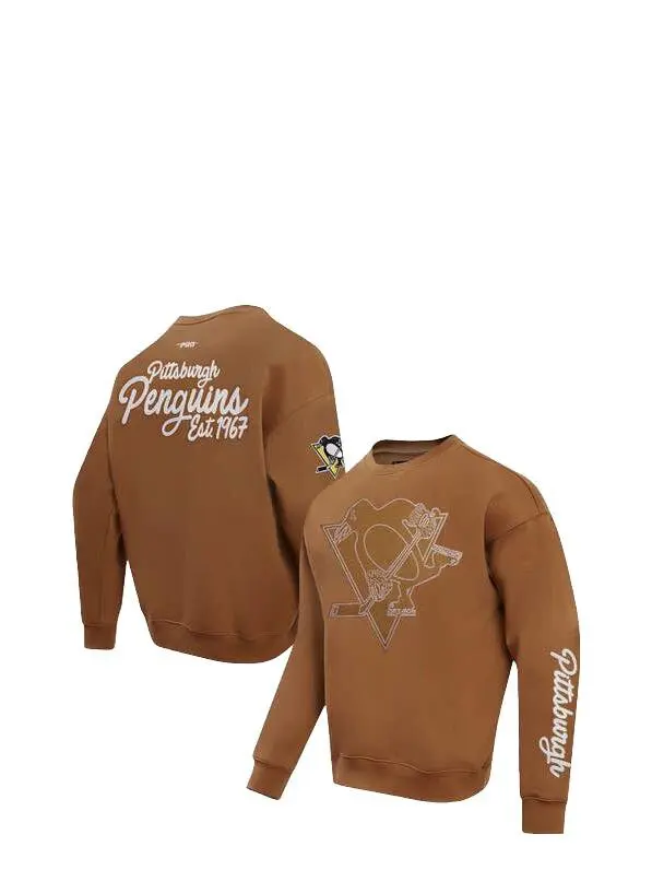 PRO STANDARD Pittsburgh Penguins Pullover Sweatshirt - Brown