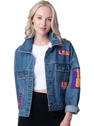 G-III 4HER BY CARL BANKS G-iii 4her Lsu Tigers Jacket - Denim
