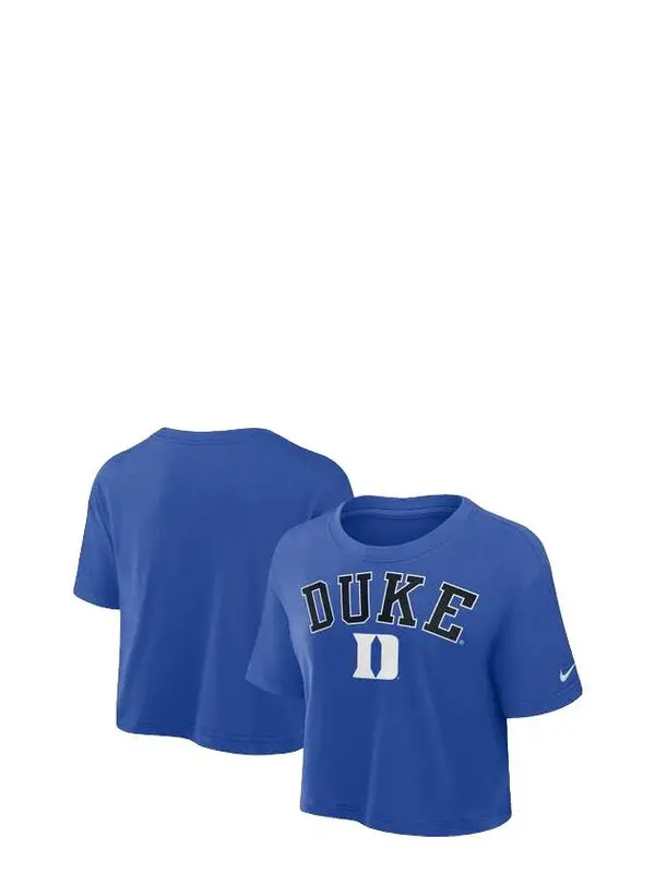 Nike Duke Blue Devils Athletic Prep Arch Performance Cropped T-shirt - Royal