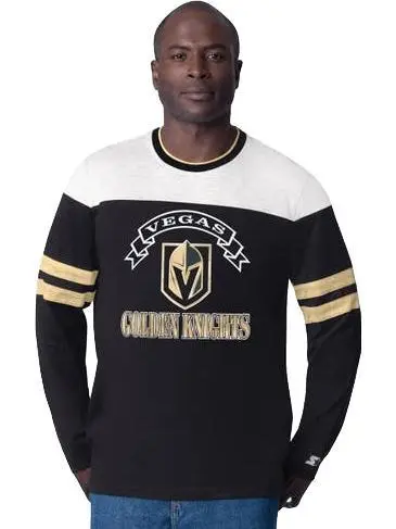 STARTER Vegas Golden Knights Blitz Durene Long Sleeve T-shirt - Black