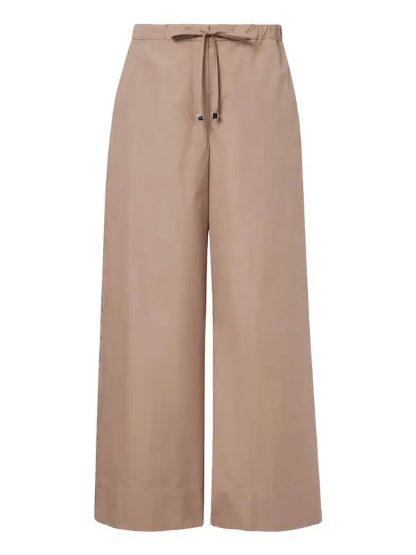 Max Mara Auero Cotton Poplin Wide-leg Pants - Beige