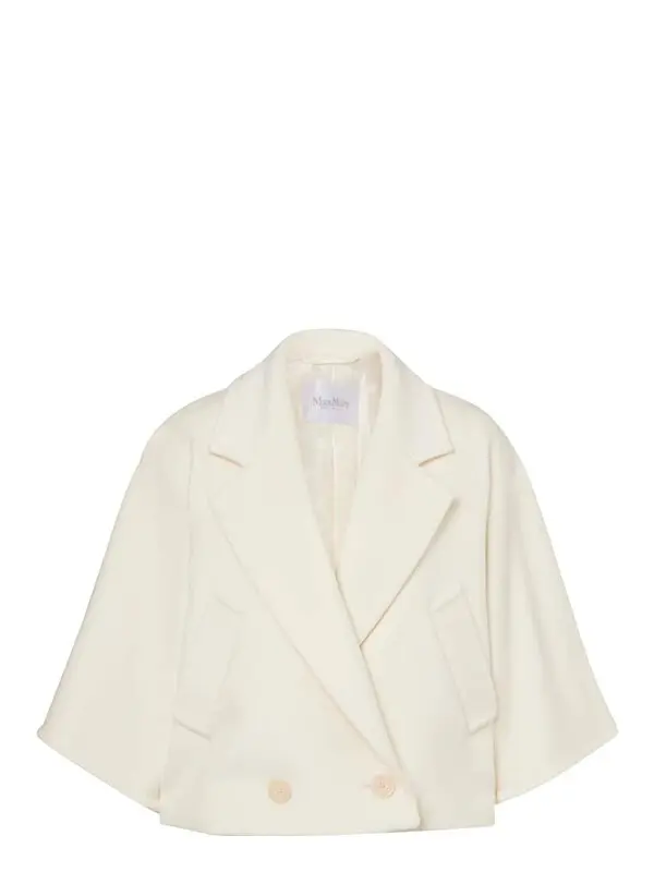 Max Mara Galea Wool And Cashmere Pea Coat - White