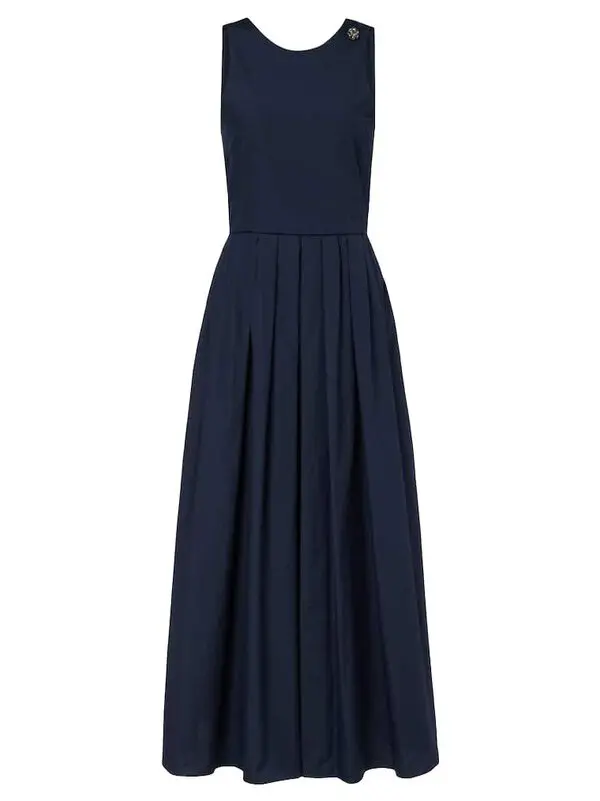 Max Mara Ussita Cotton Poplin Midi Dress - Blue