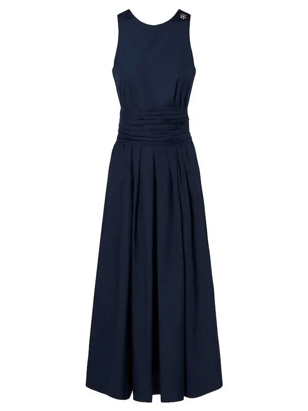 Max Mara Ussita Cotton Poplin Midi Dress - Blue