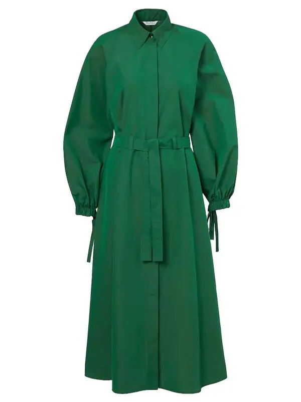 Max Mara Viale Cotton Shirt Dress - Green