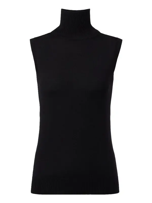 Sportmax Vertigo Knitted Virgin Wool Top - Black