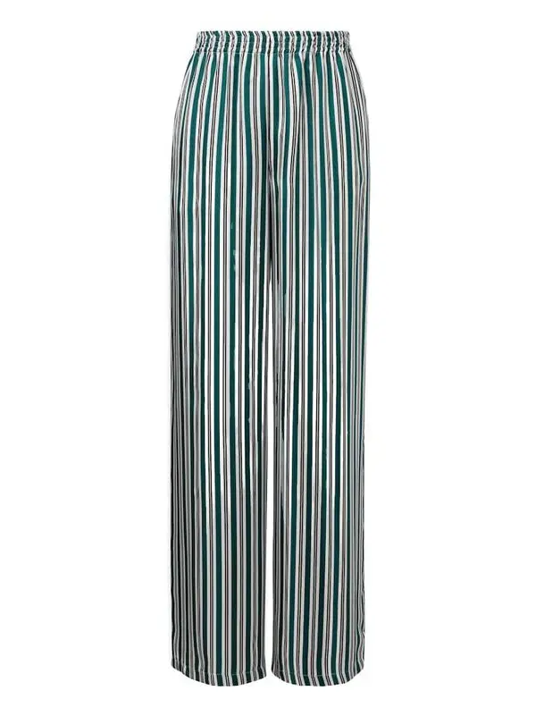 Max Mara Ladino Striped Wide-leg Silk Twill Pants - Multicoloured
