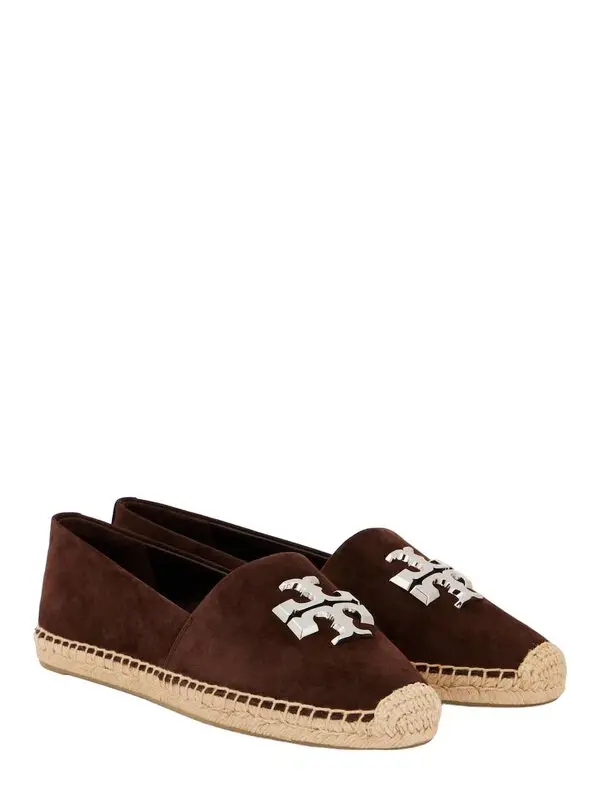 Tory Burch Double T Suede Espadrilles - Brown