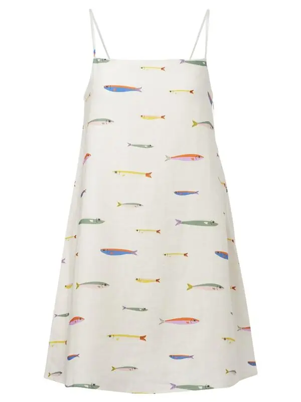 Staud Laura Printed Cotton Minidress - White