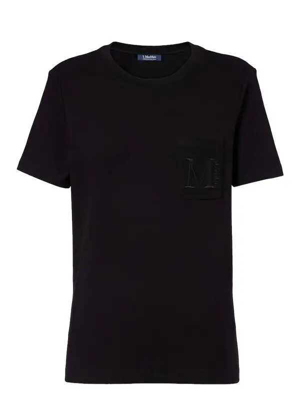 Max Mara Madera Embroidered Cotton Jersey T-shirt - Black