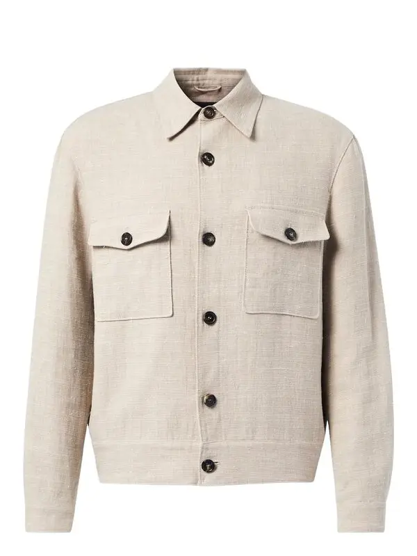 Loro Piana Clem Linen And Silk Canvas Blouson - Beige