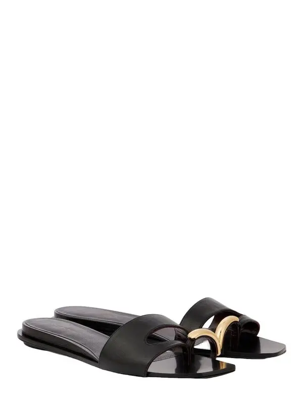 Tory Burch Leather Sandals - Black