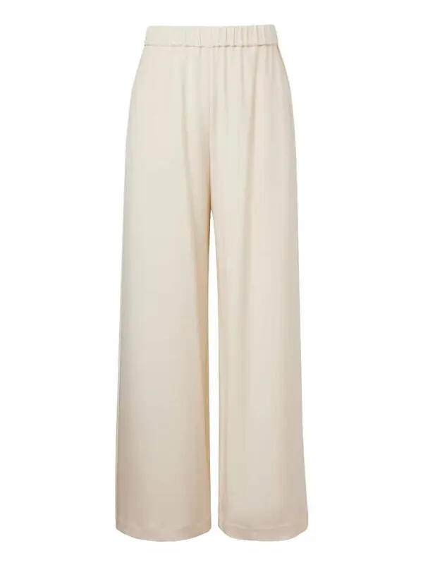 Max Mara Bonn Silk-blend Wide-leg Pants - White