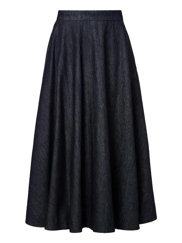 Max Mara Cecile Denim Midi Skirt - Blue