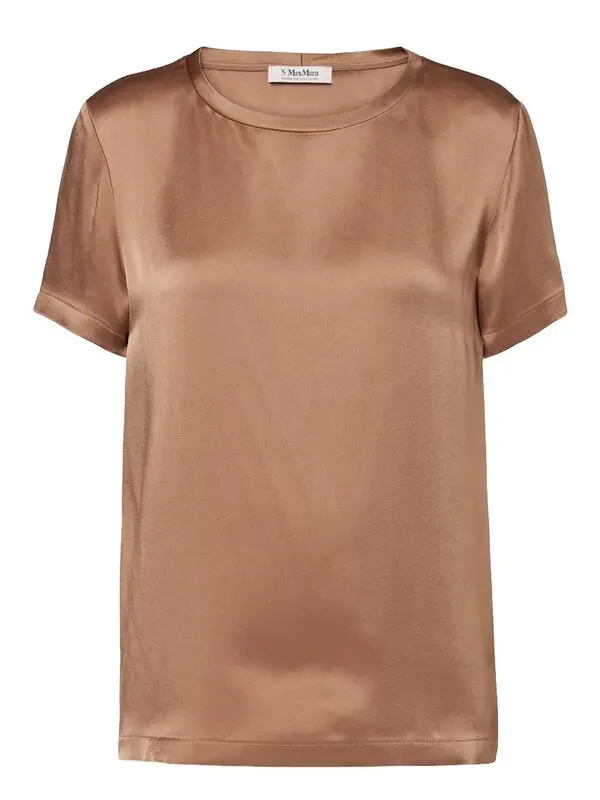 Max Mara Rebecca Satin Top - Brown